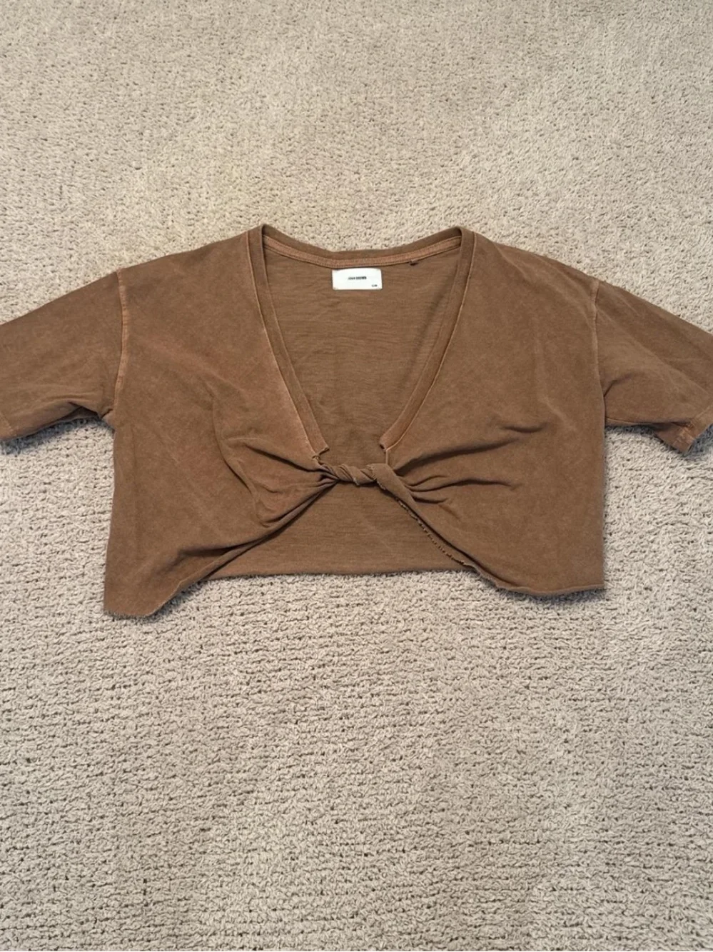 Joah Brown | Tops | Joah Brown Sm Twist Tee In Color Toast | Poshmark